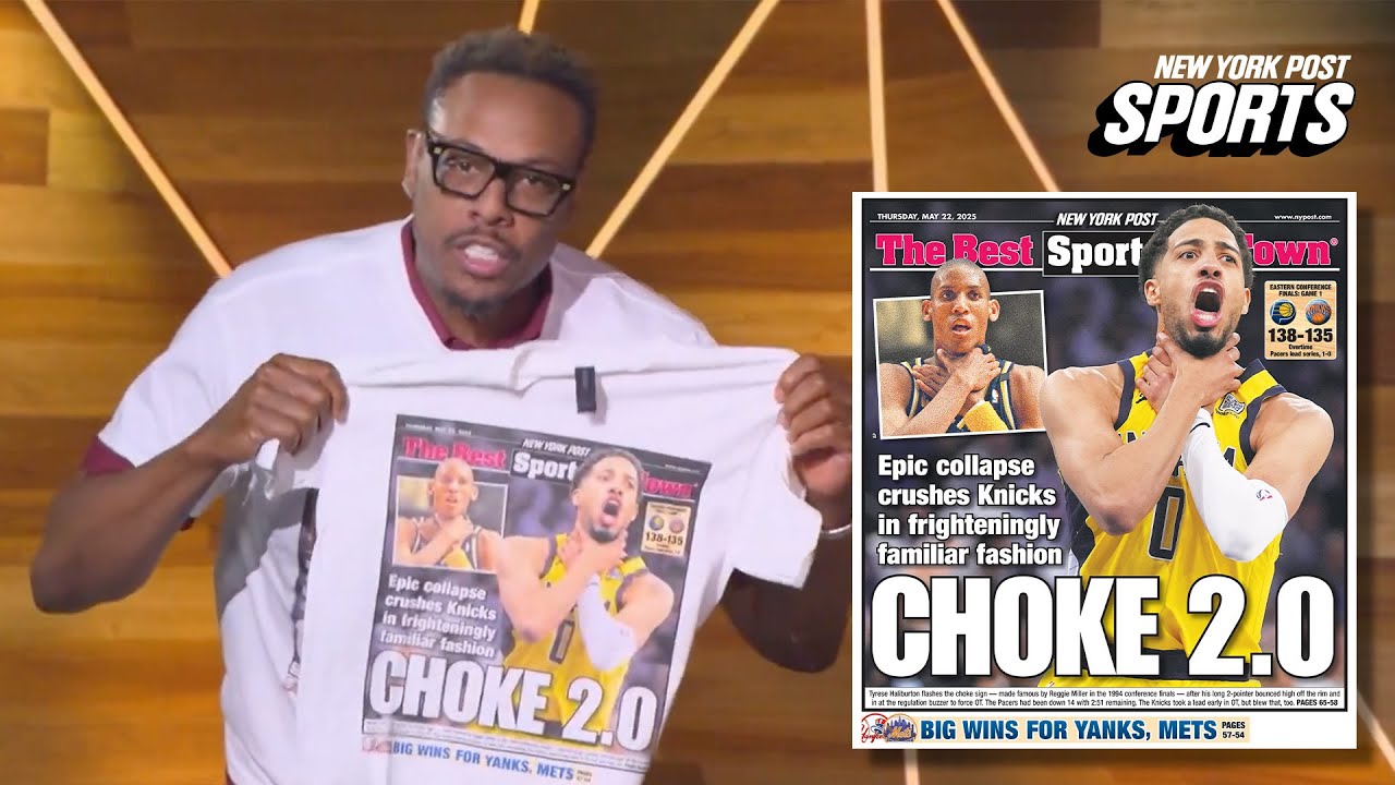 Paul Pierce rocks The Post’s ‘Choke 2.0’ back page on a T-shirt on FS1 ...