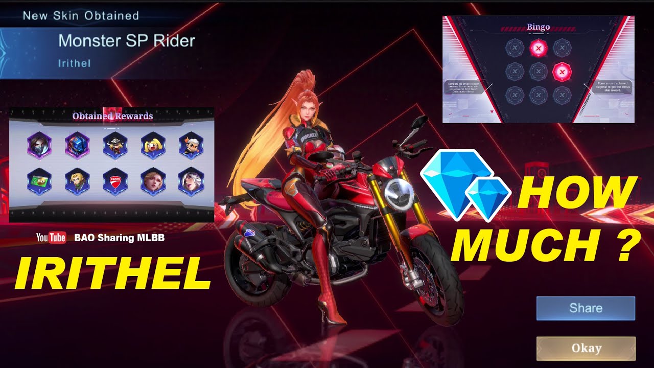 MLBB DUCATI SKIN HOW MUCH ? | Irithel BINGO PATTERN Event Draw 2023 ...