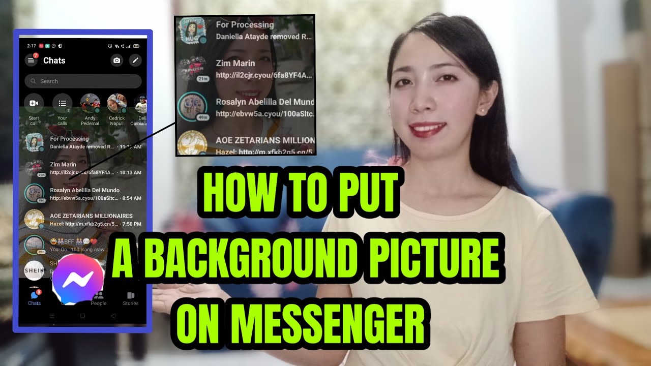 PAANO MAGLAGAY NG BACKGROUND PICTURE OR PHOTO SA FACEBOOK MESSENGER ...