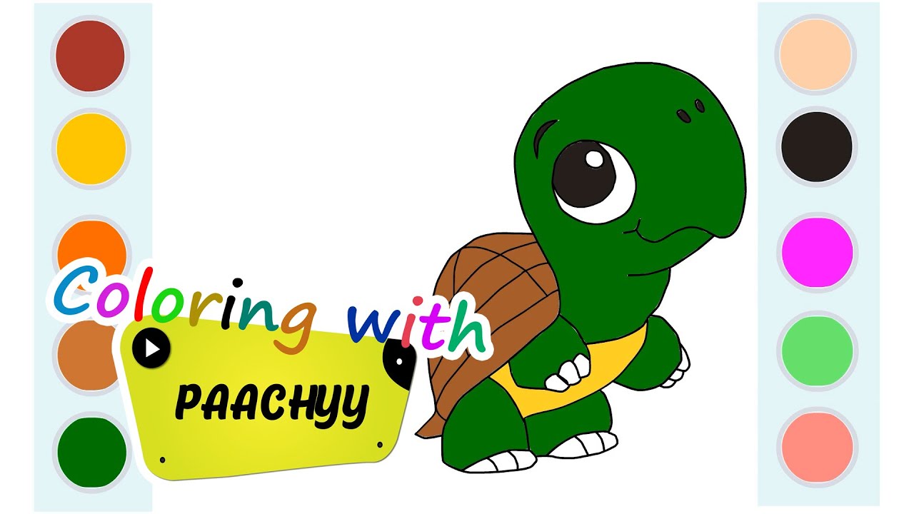 Turtle Drawing, Painting and Coloring for Kids - YouTube