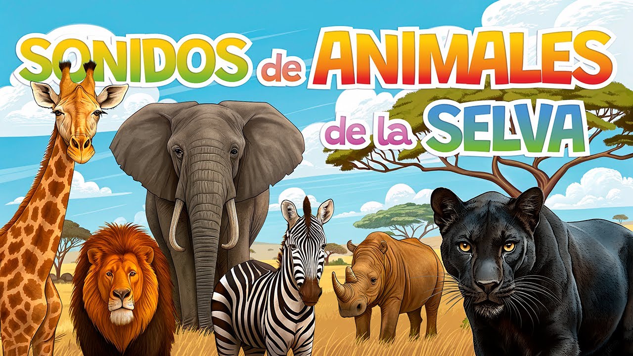 Sonidos de Animales Salvajes para Niños 🦁🐘🐒 Sonidos de la Selva para ...