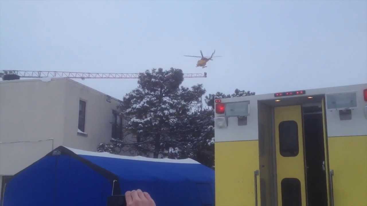 Stunning Helicopter Crane Rescue Above Fire in Kingston, Ontario - Dec ...