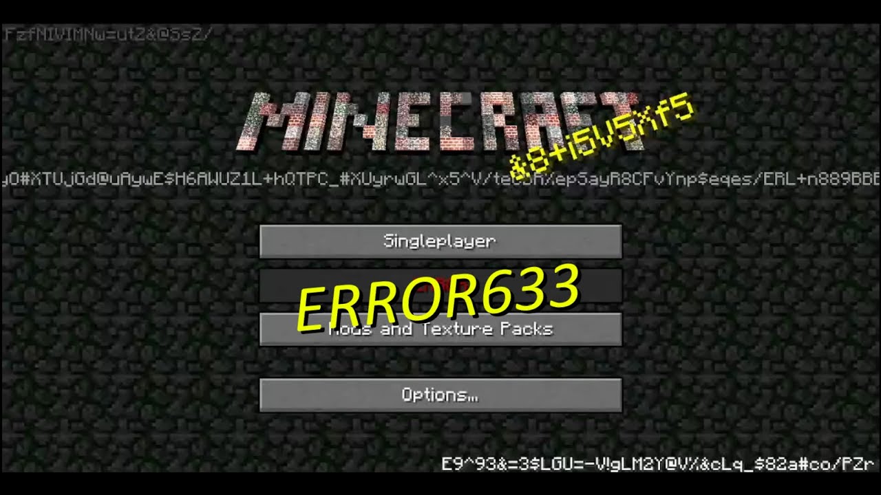 Minecraft ERROR633 - YouTube