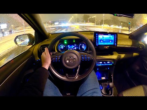 Yeni Toyota YARIS 2021 - GECE POV test sürüşü ve TAM İNCELEME (Hibrit 116 HP, ortam ışıkları)
