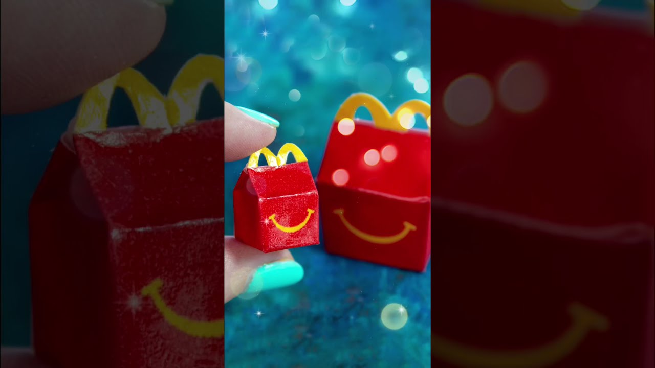 DIY miniature McDonalds Happy Meal box tutorial #Shorts - YouTube