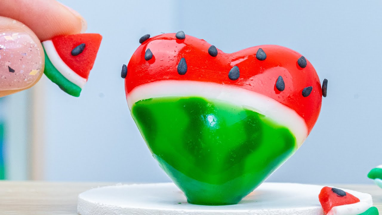 SWEET Honey Heart Jelly | Fresh and Juicy Miniature Watermelon Jelly ...