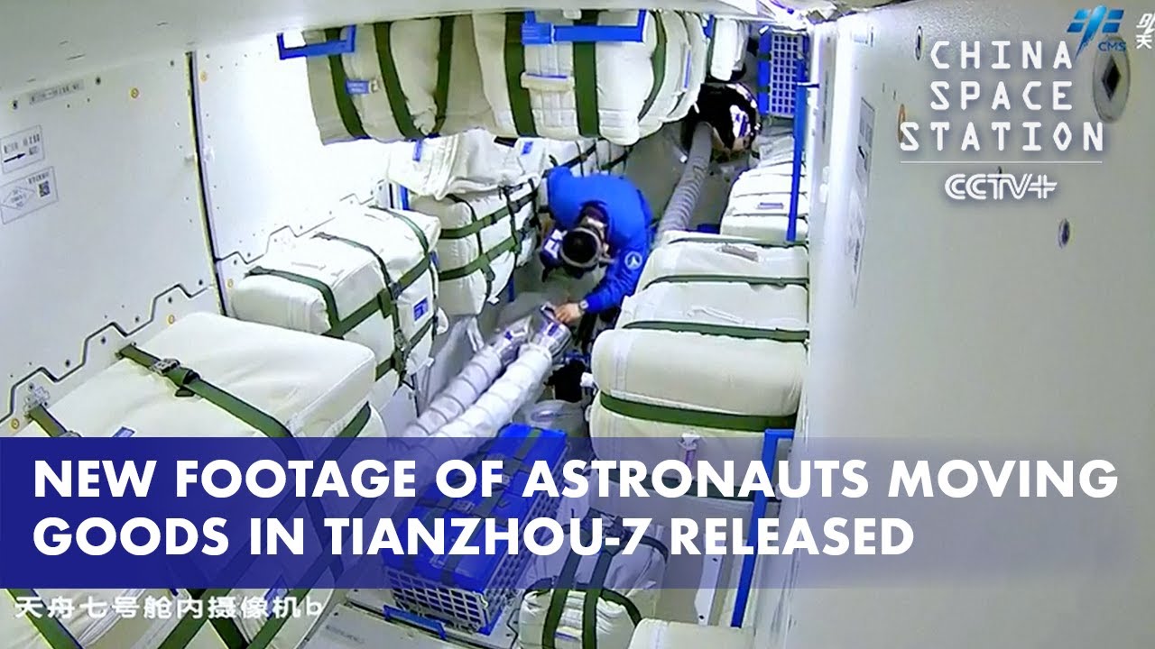 New Footage of Astronauts Moving Goods in Tianzhou-7 Released - YouTube