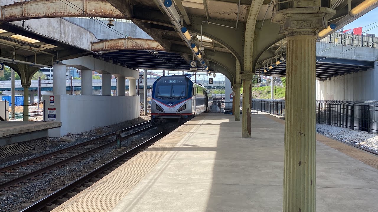 Amtrak Northeast regional and Acela trains at Baltimore Penn station ...
