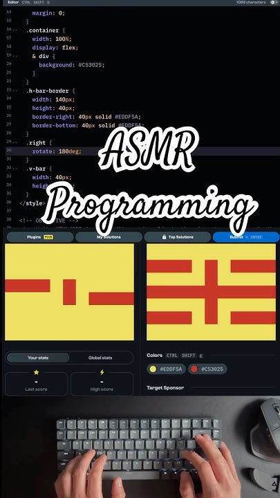 CSS Battle 21st May: ASMR Coding Keyboard Only #coding #asmr #cssbattle #html #webdev #keyboard ...