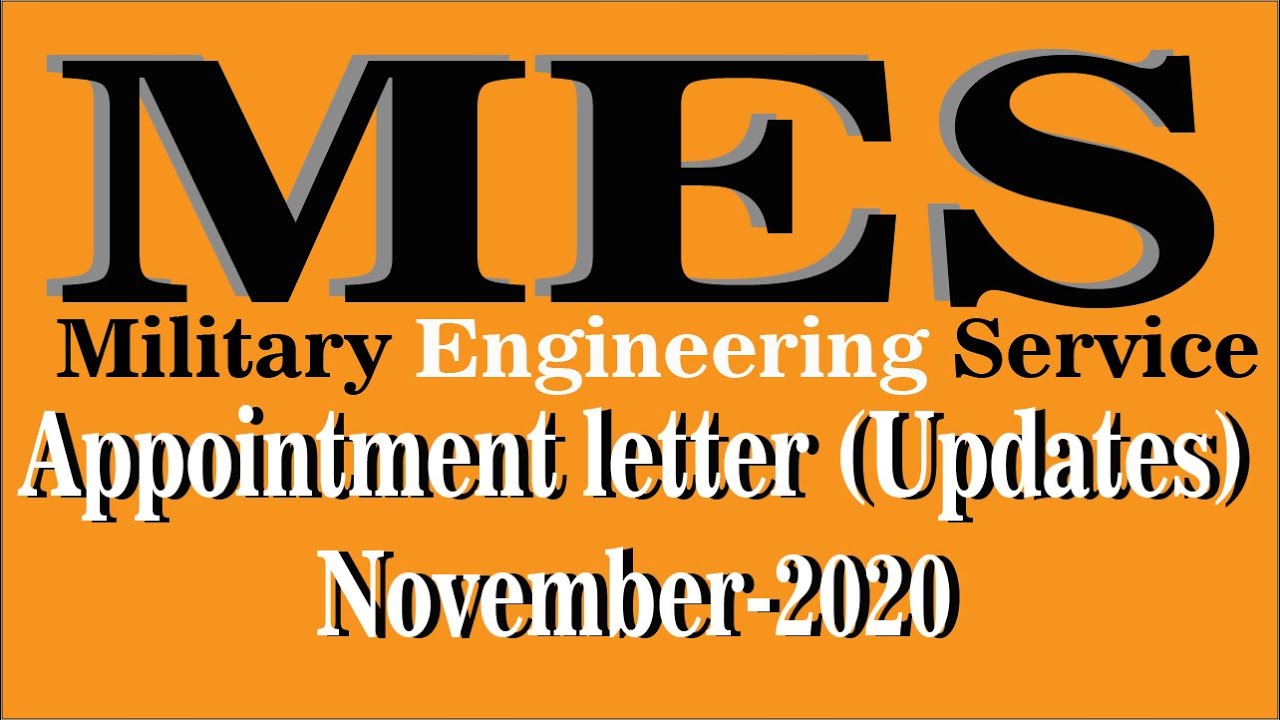 MES Appointment Letter (Updates) Nov-2020 | MES LDC UDC Jobs Letter ...