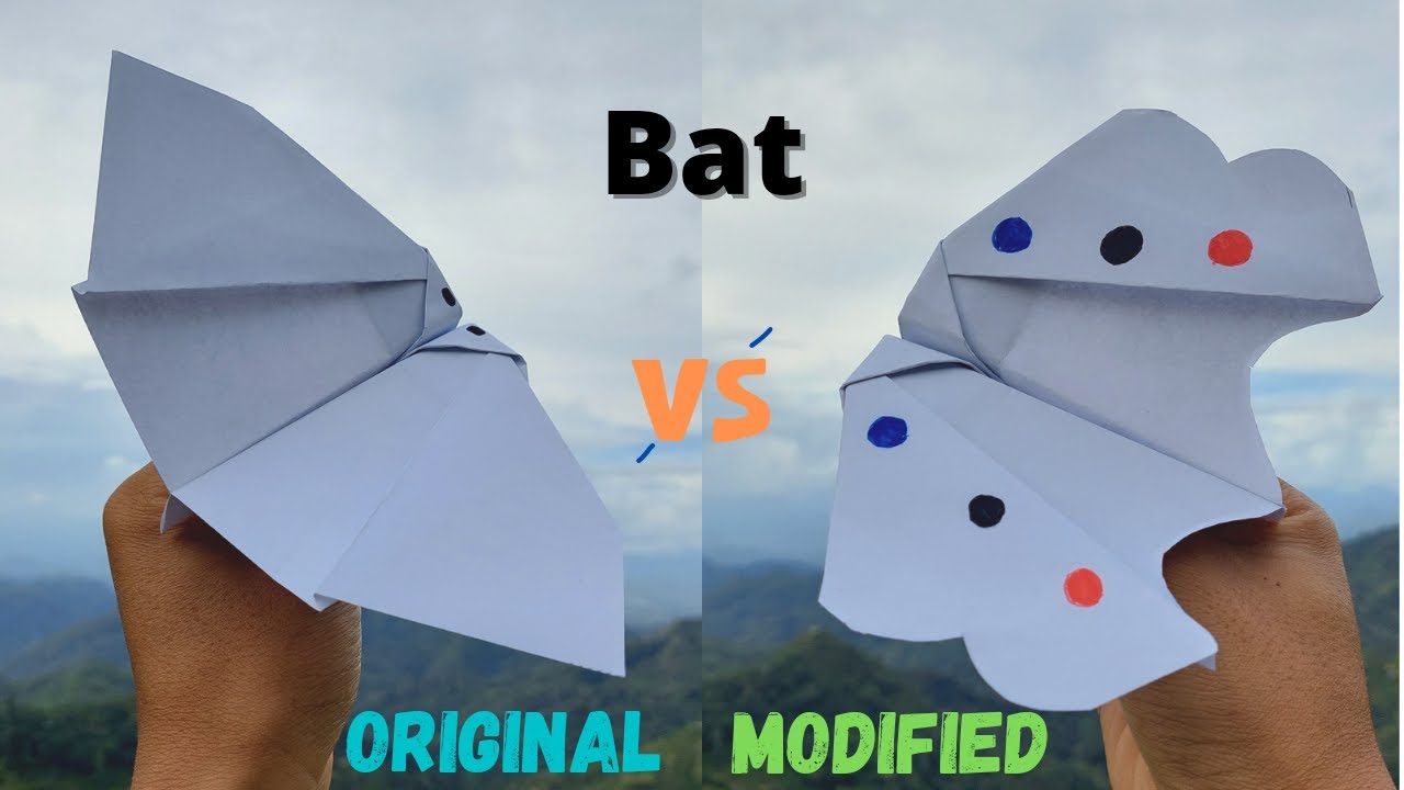 Original Vs Modified Paper Bats ( Flapping Wings) Flying Comparison ...