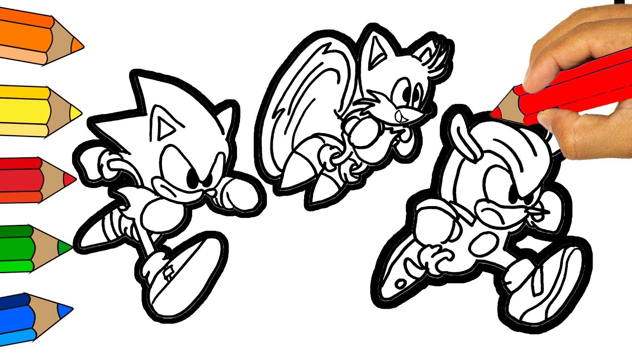 🔴 How to Draw and Paint SONIC 3 👉 Coloring and Drawing SONIC 🔵 ...