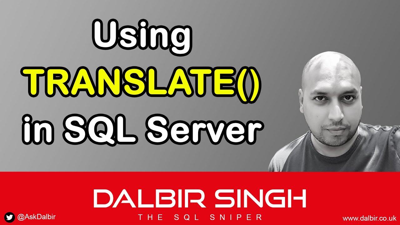 Using the TRANSLATE function in SQL Server / T-SQL - YouTube