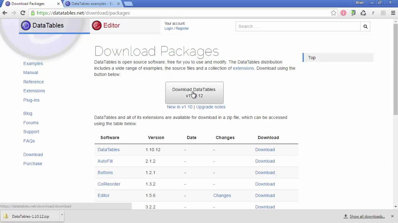 ASP.Net MVC Quickstart [0010]: Get DataTables.js - YouTube