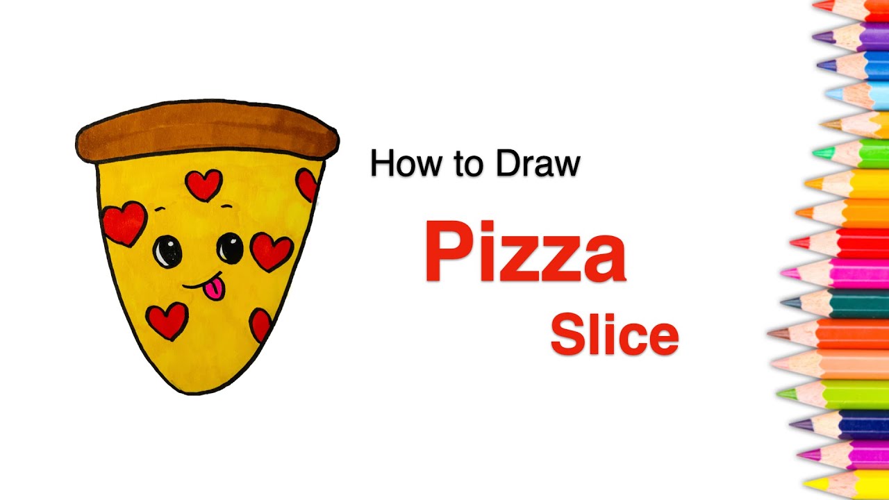 How to Draw a Easy Cute Pizza Slice - YouTube