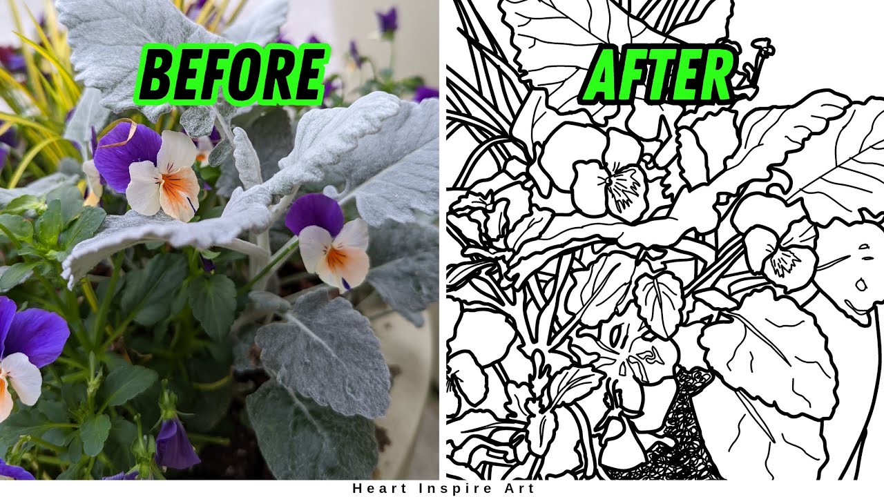 4 Steps to Turn Your Picture into a Coloring Page @heartinspireart ...