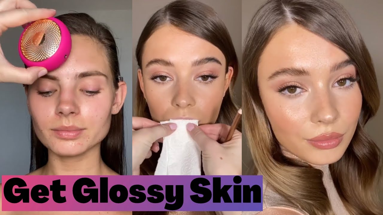 Glowy Glossy Rosey everyday Makeup Look | Easy fresh Feminine Rosey ...