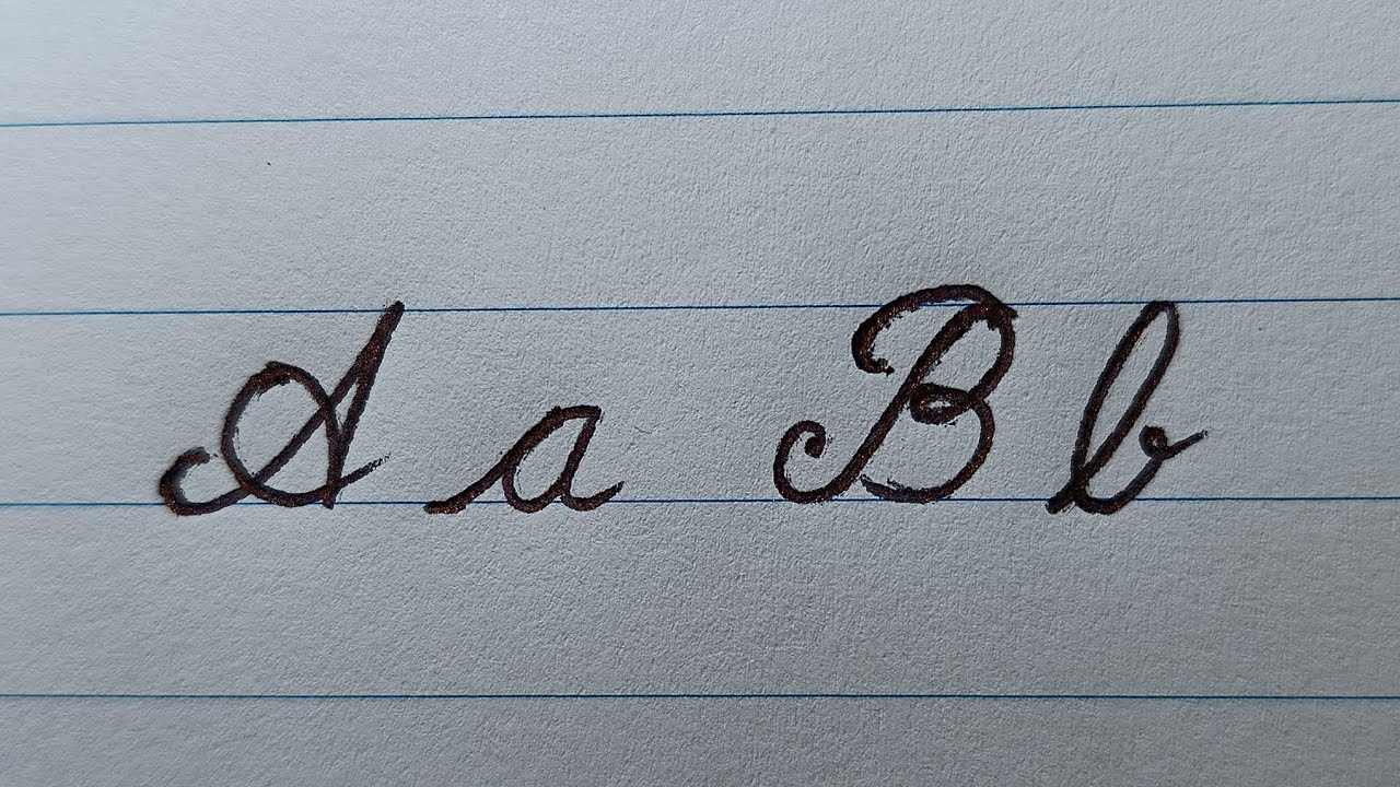 How to write cursive calligraphy with pen (meta) alphabet - YouTube