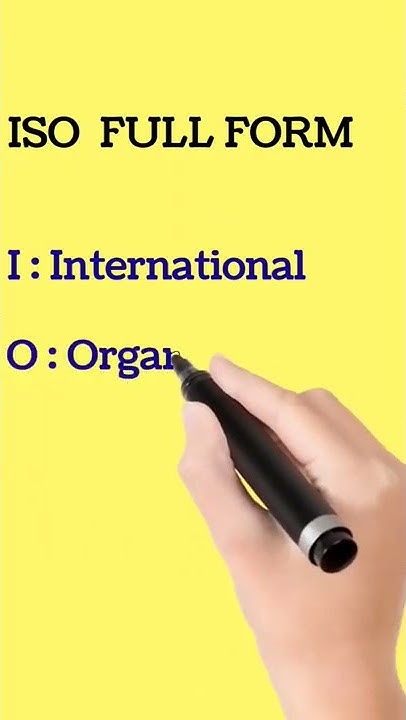 I.S.O full form | full form of ISO | #fullform - YouTube
