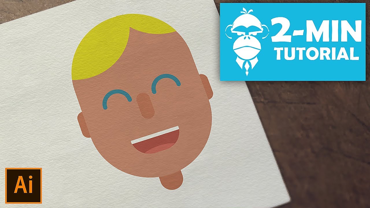 How To Draw A Flat Design Face in Illustrator - YouTube