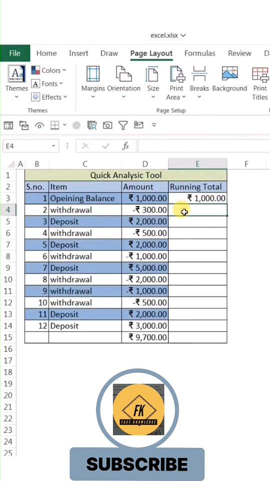 Running Total Viral Trending Shortvideo Shortsfeed Viralvideo Excel Exceltricks Howto