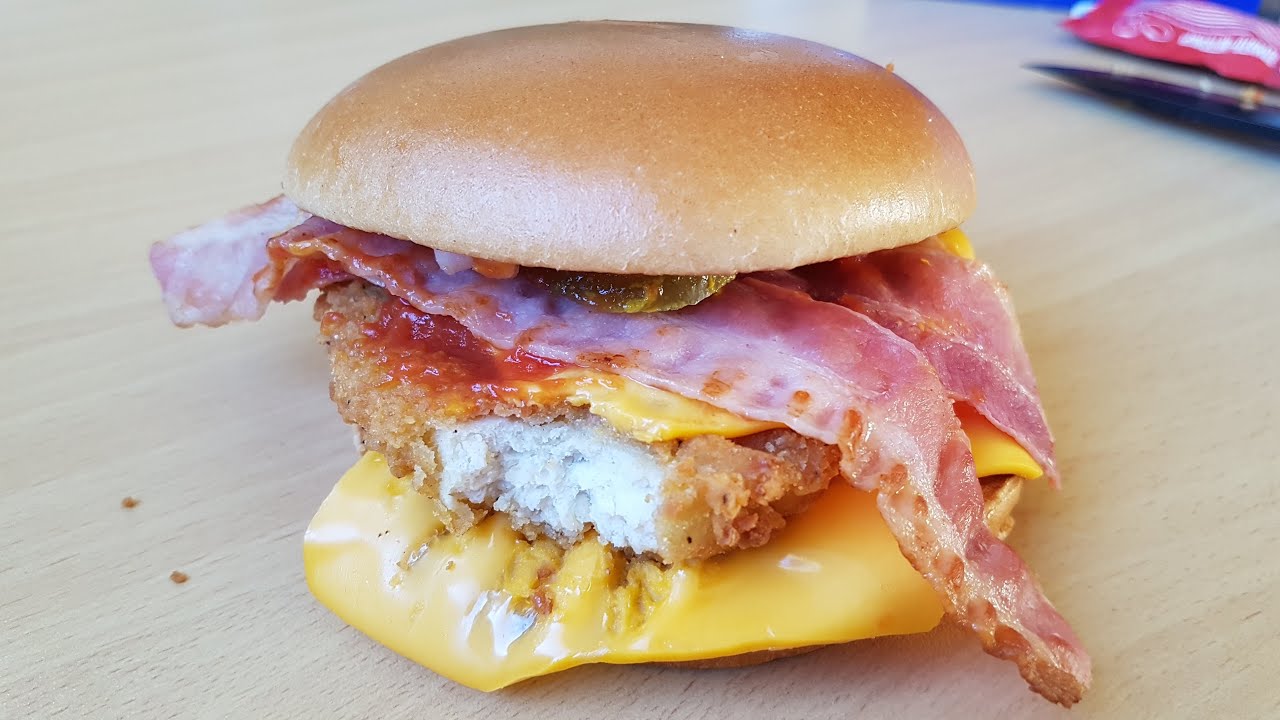 MacDonald's Homestyle Big Cheese & Bacon Chicken Hamburger - YouTube