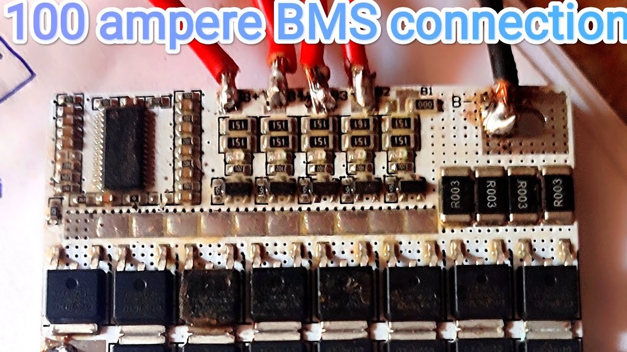 100 ampere BMS connection 4 bike battery - YouTube