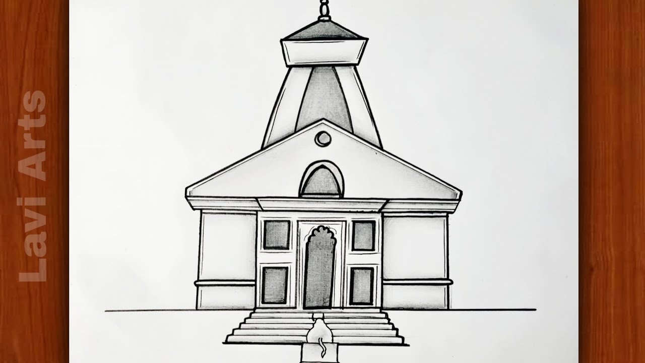 How to draw Kedarnath temple | Hindu temple drawing | Shivratri special ...