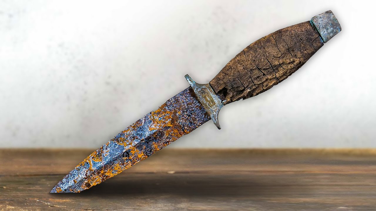 Rusty 1960's Knife Restoration - Awesome Dagger - YouTube