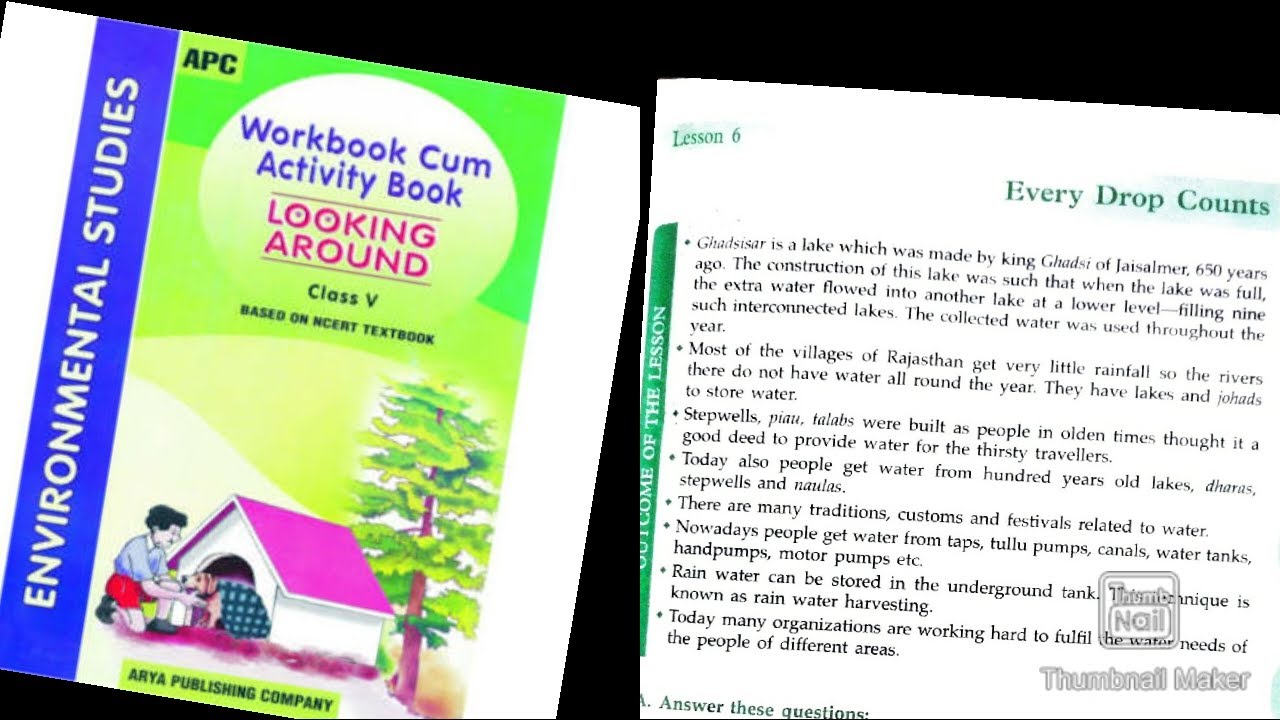 EVS CLASS 5 CHAPTER 6 EVERY DROP COUNTS WORKBOOK SOLUTION evs-class-5-chapter-6-every-drop-counts-workbook-solution