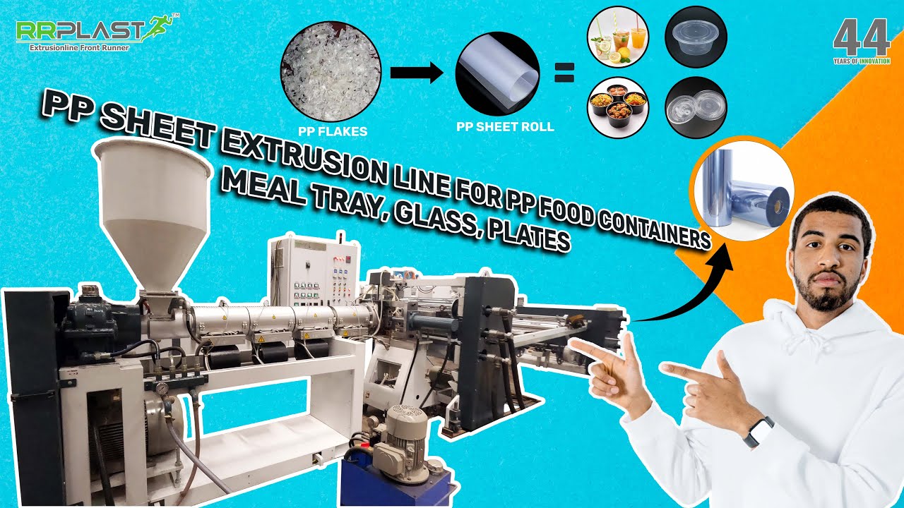 PP SHEET EXTRUSION LINE FOR PP FOOD CONTAINERS MEAL TRAY, GLASS, PLATES ...