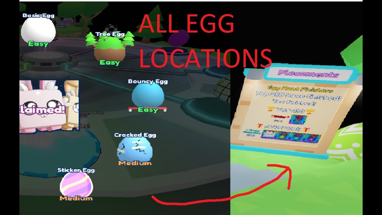 Every Egg Location in the BGSI Easter Update - YouTube