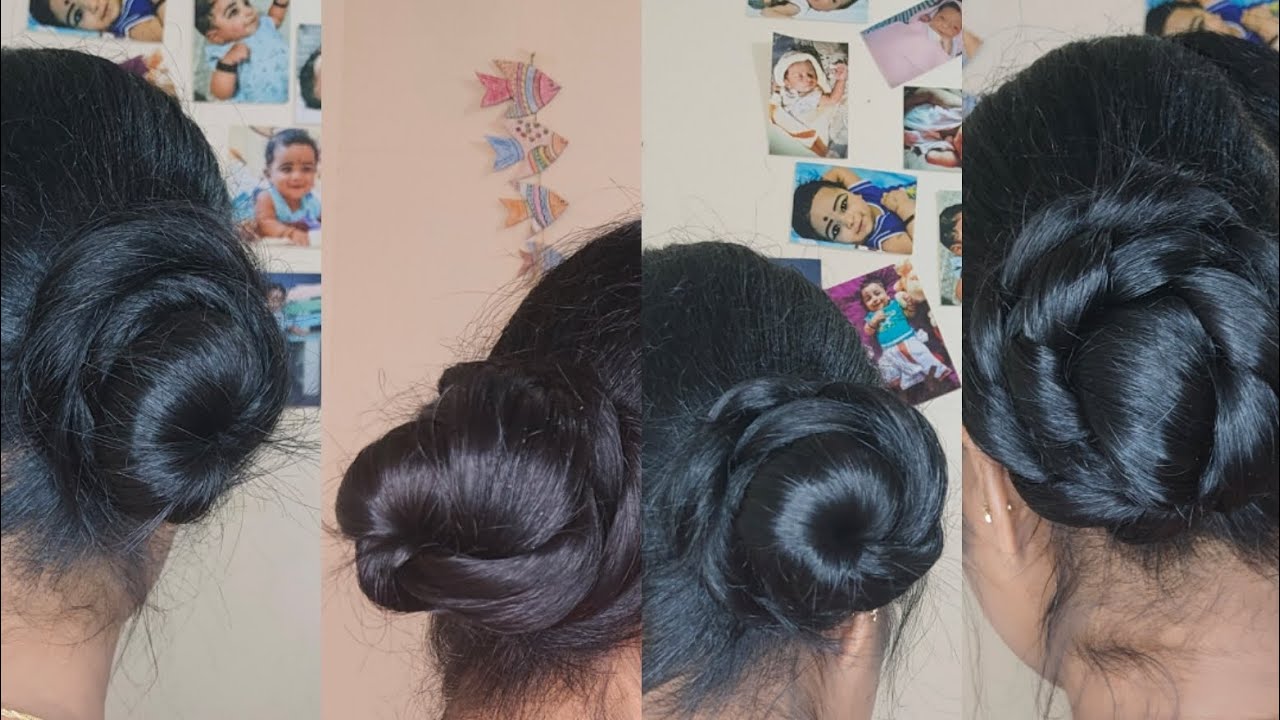 Twin bun hairstyle | Two side bun hairstyle | School, College ...