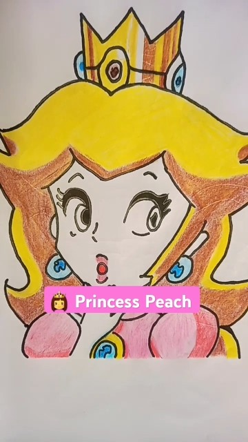 Princess 👸 Peach Toadstool Drawing 💫 ️ @CraftByPavan 💕💛 - YouTube