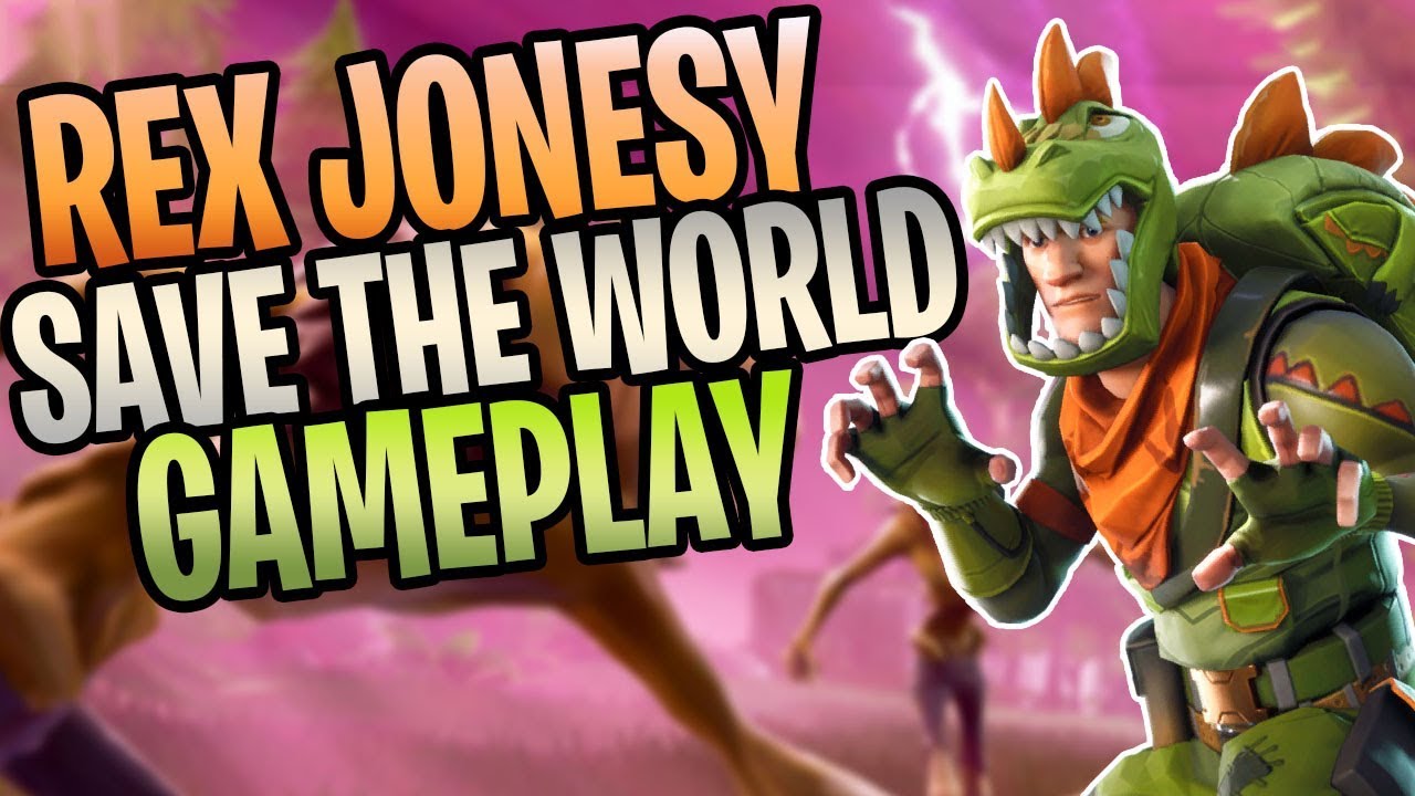 FORTNITE - New REX JONESY Dino Soldier Save The World Gameplay - YouTube