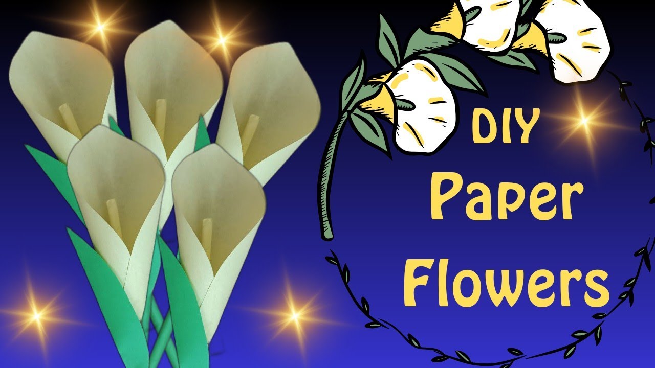 How To Make Calla Lily Paper Flower/ Paper Flower/ Қағаздан гүл ...