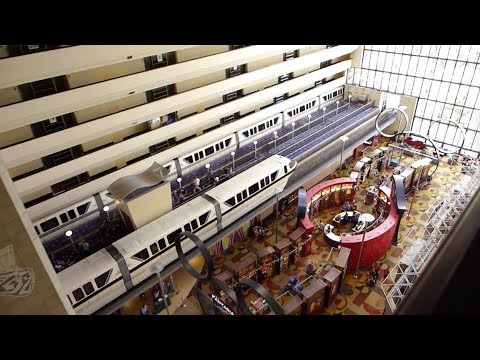 Walt Disney World - Disney's Contemporary Resort - Monorails Passing ...