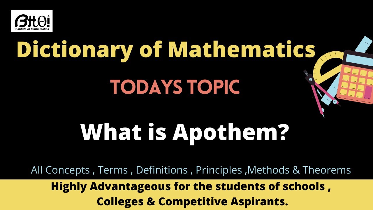 Apothem means What? | Dictionary of Mathematics - YouTube