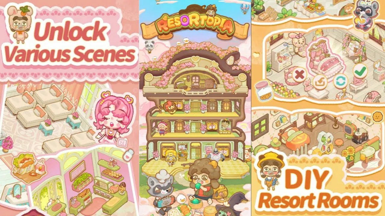 RESORTOPIA - Gameplay Trailer Idle Game ANDROID IOS - Kawaii Game Cute ...