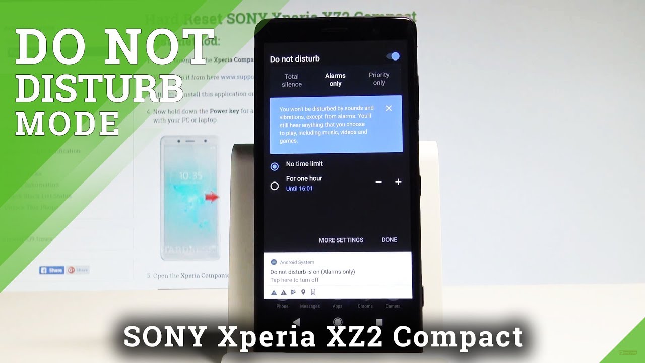 How to Enter Do Not Disturb in SONY Xperia XZ2 Compact - Mute Sounds ...