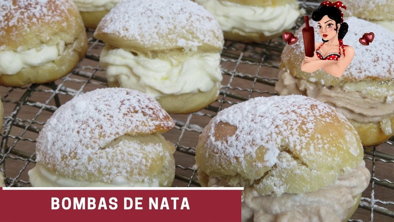 BOMBAS DE NATA FACILES Y DELICIOSAS - YouTube