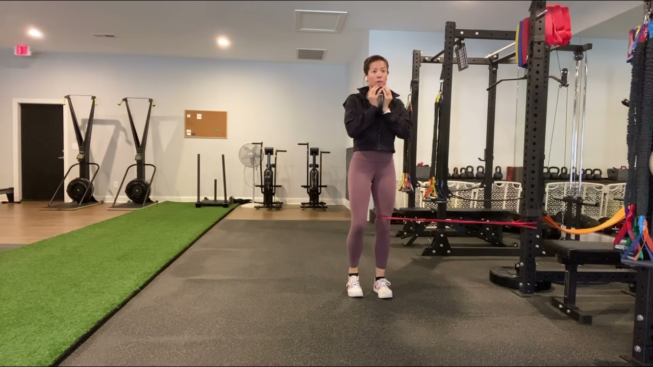 Reverse Lunge w Adductor Banded Resistance - YouTube