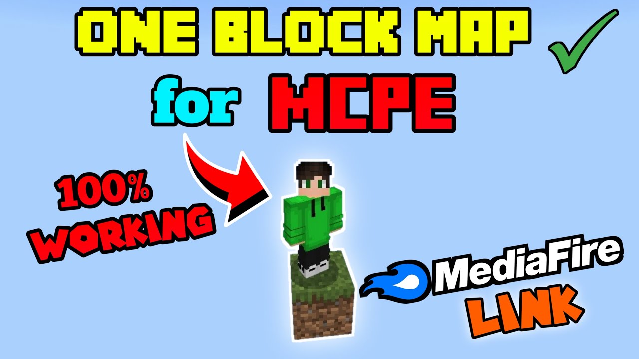 How to download ONE BLOCK MAP for MCPE🔥| one block minecraft ...