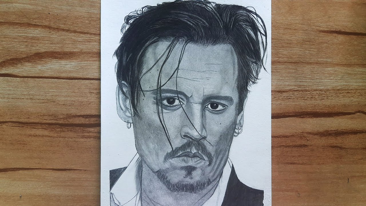 How i draw Johnny Depp Portrait || Time lapse || drawings || drawing ...