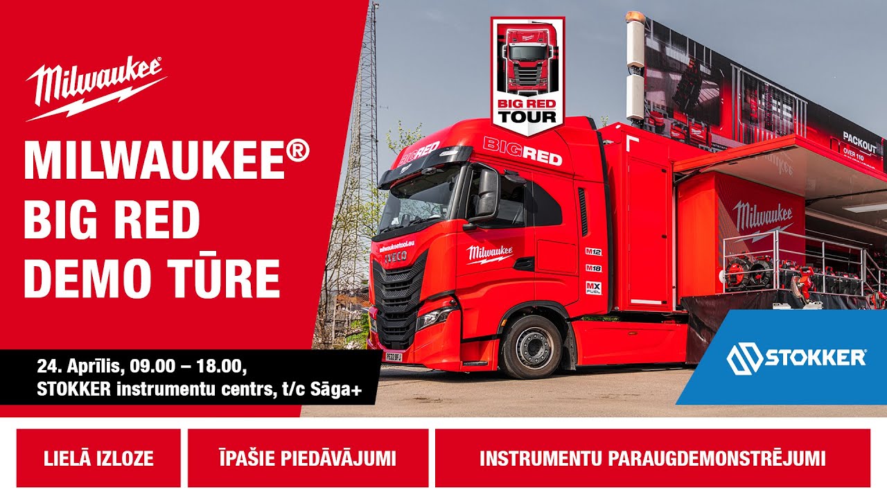 Milwaukee BIG RED demo tūre atgriežas Rīgā! - YouTube
