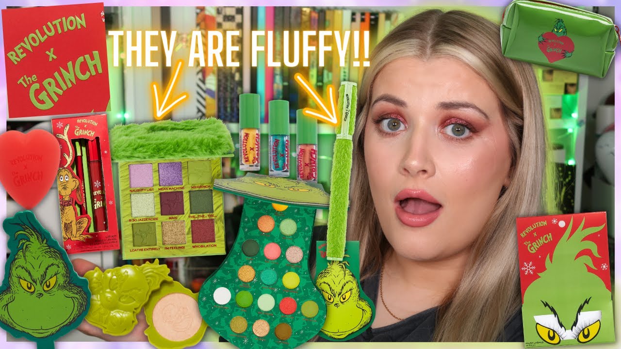 THE GRINCH X MAKEUP REVOLUTION FULL COLLECTION REVEAL! | Luce ...