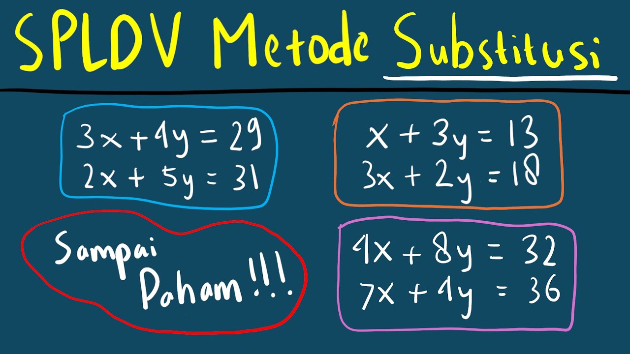 SPLDV Metode Substitusi | Menyelesaikan Sistem Persamaan Linear Dua ...