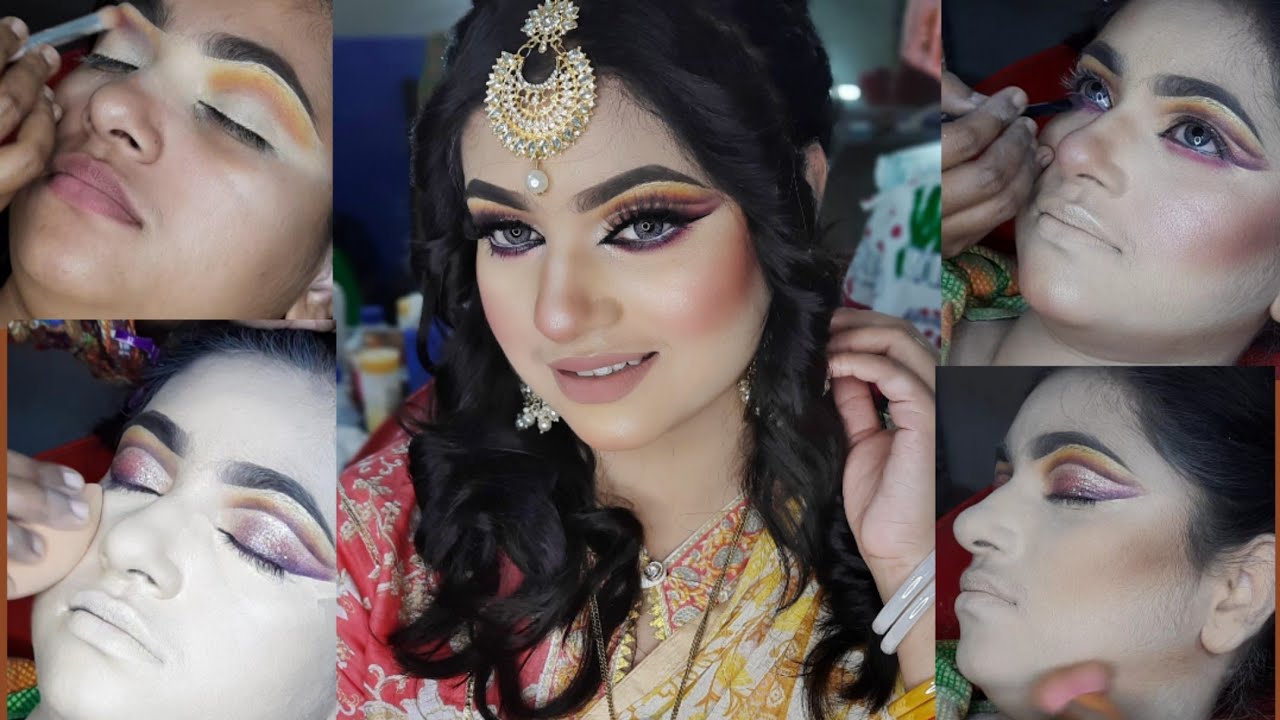 Falgun Theme Gorgeous Makeover| Arabic Eye makeup - YouTube