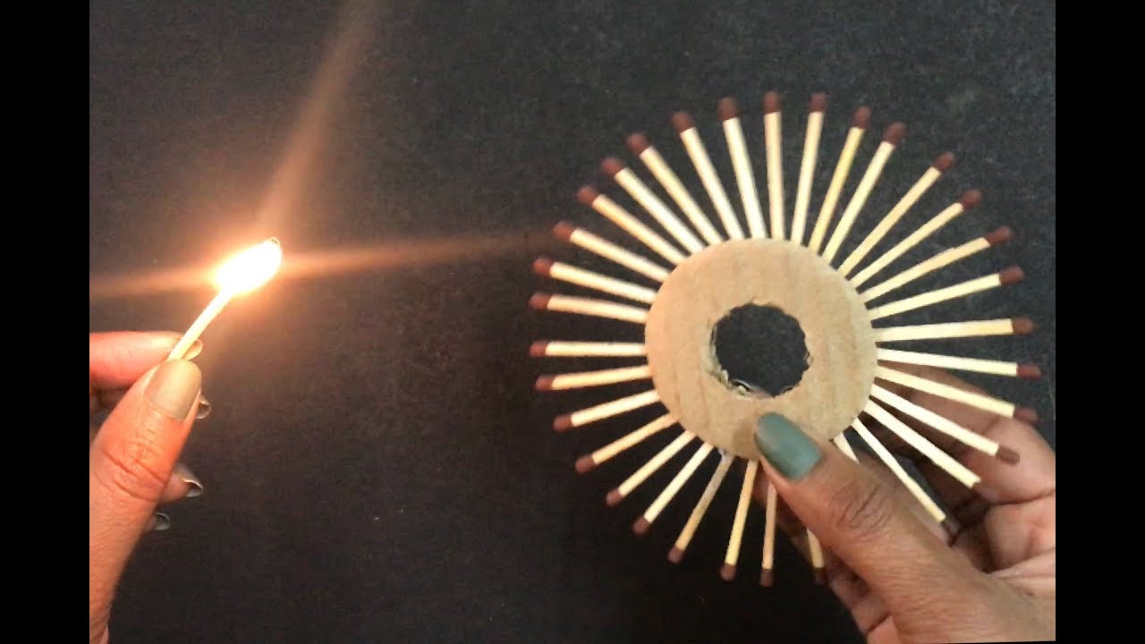 DIY Fire Spinner : Awesome Matchstick Experiment - YouTube