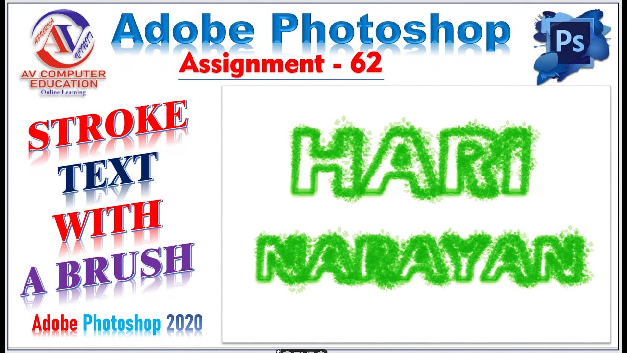 PHOTOSHOP TUTORIAL STROKE TEXT WITH A BRUSH - YouTube